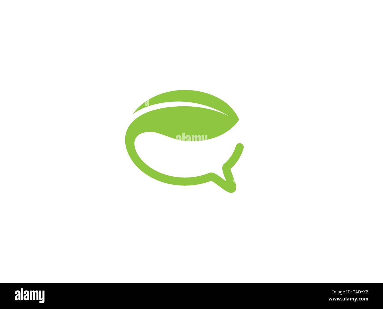 Creative Green Bubble Chat Leaf Logo Stock Vector Image & Art - Alamy