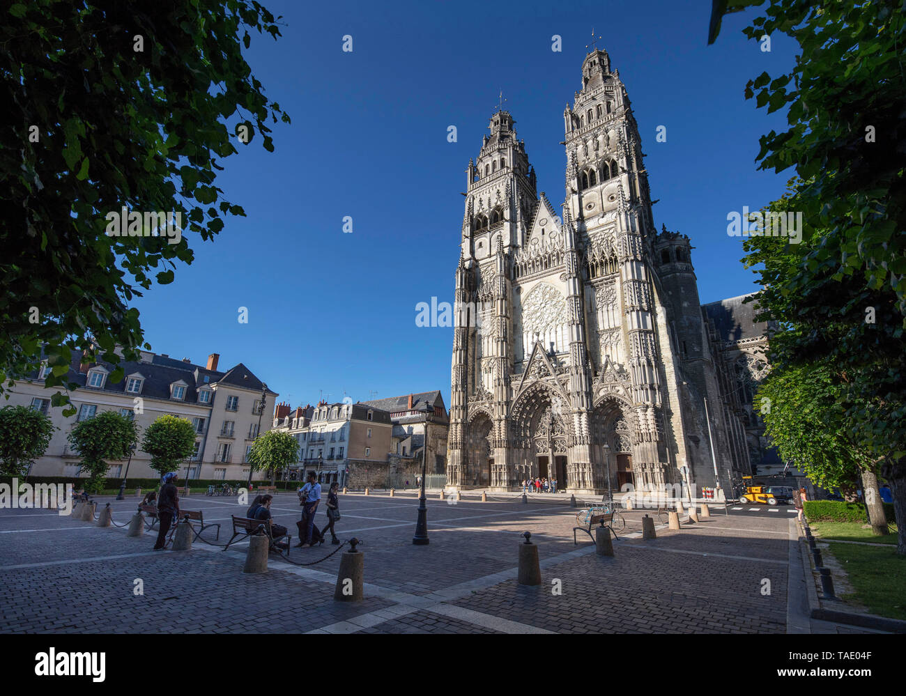 Tours (central western France): "place de la cathedrale" square in the ...