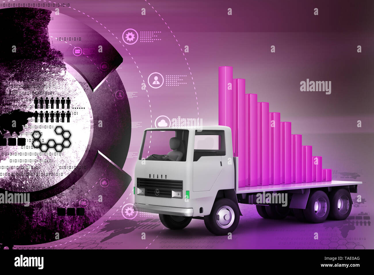 Transportation of business graph in truck Stock Photo - Alamy