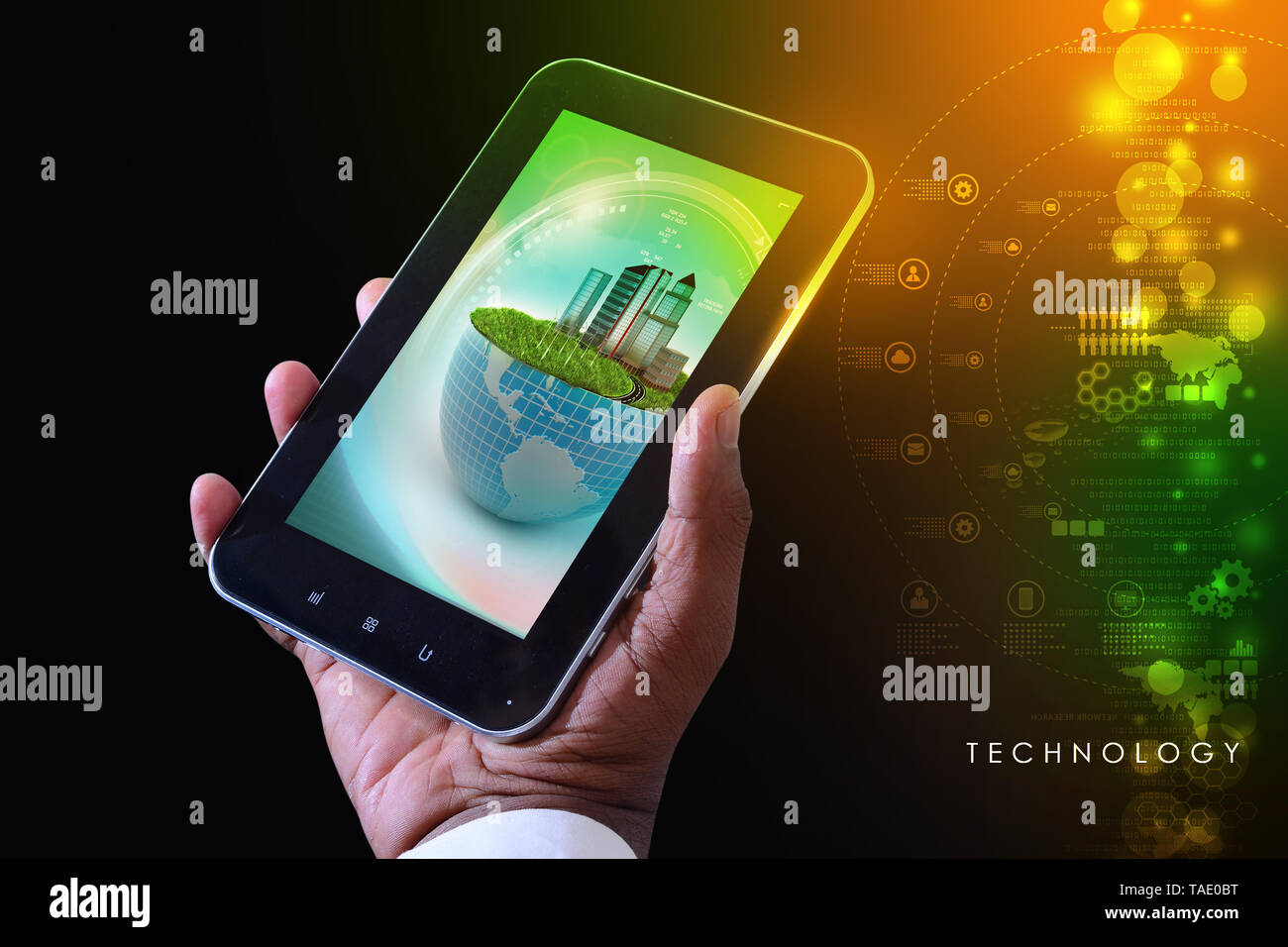Smart phone showing Ecology concept Stock Photo - Alamy