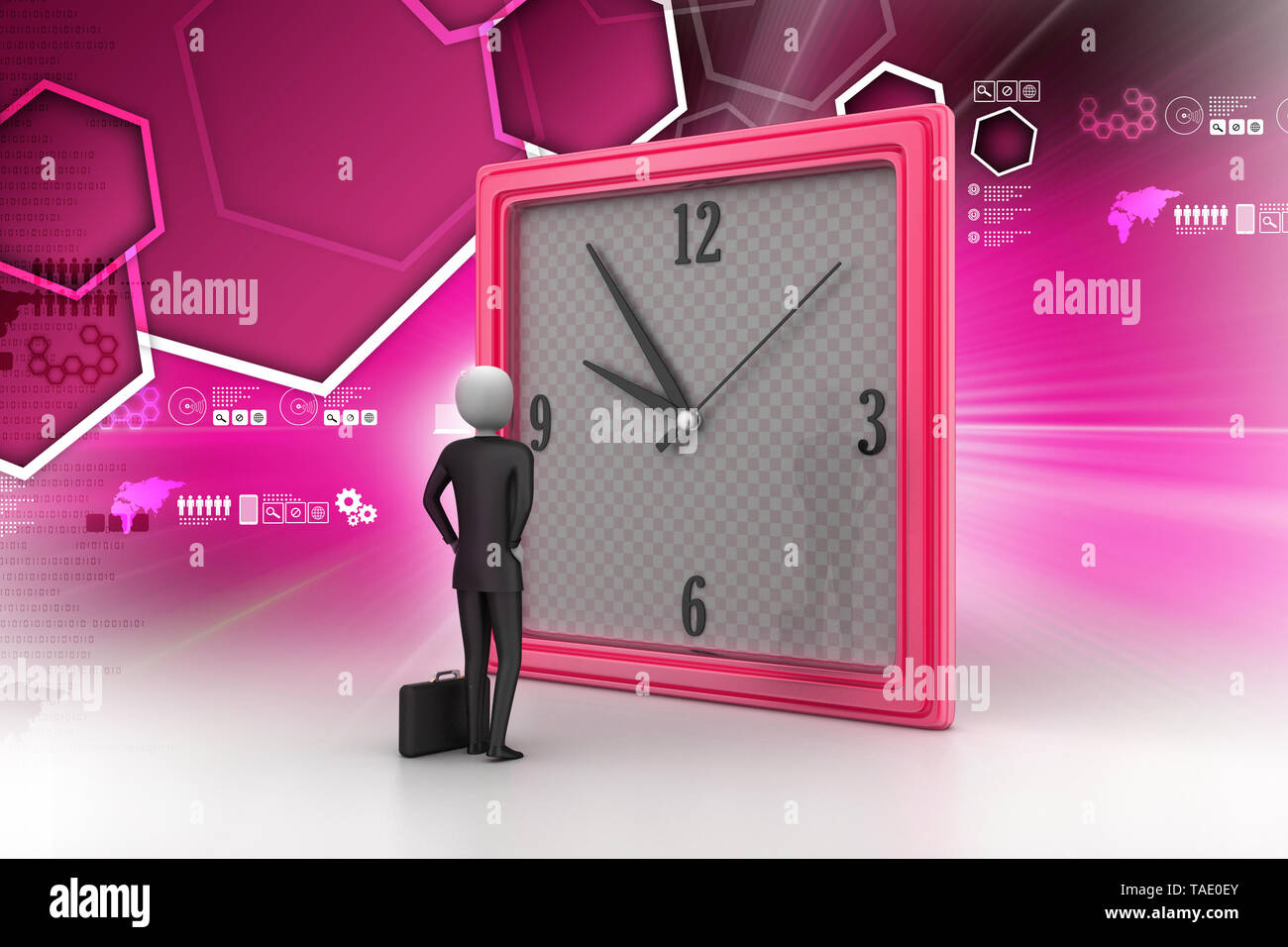 3d man watching clock hi-res stock photography and images - Alamy