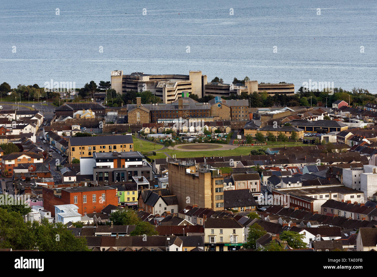 Pictured: The Civic Centre, Swansea Prison and the Vetch area in ...
