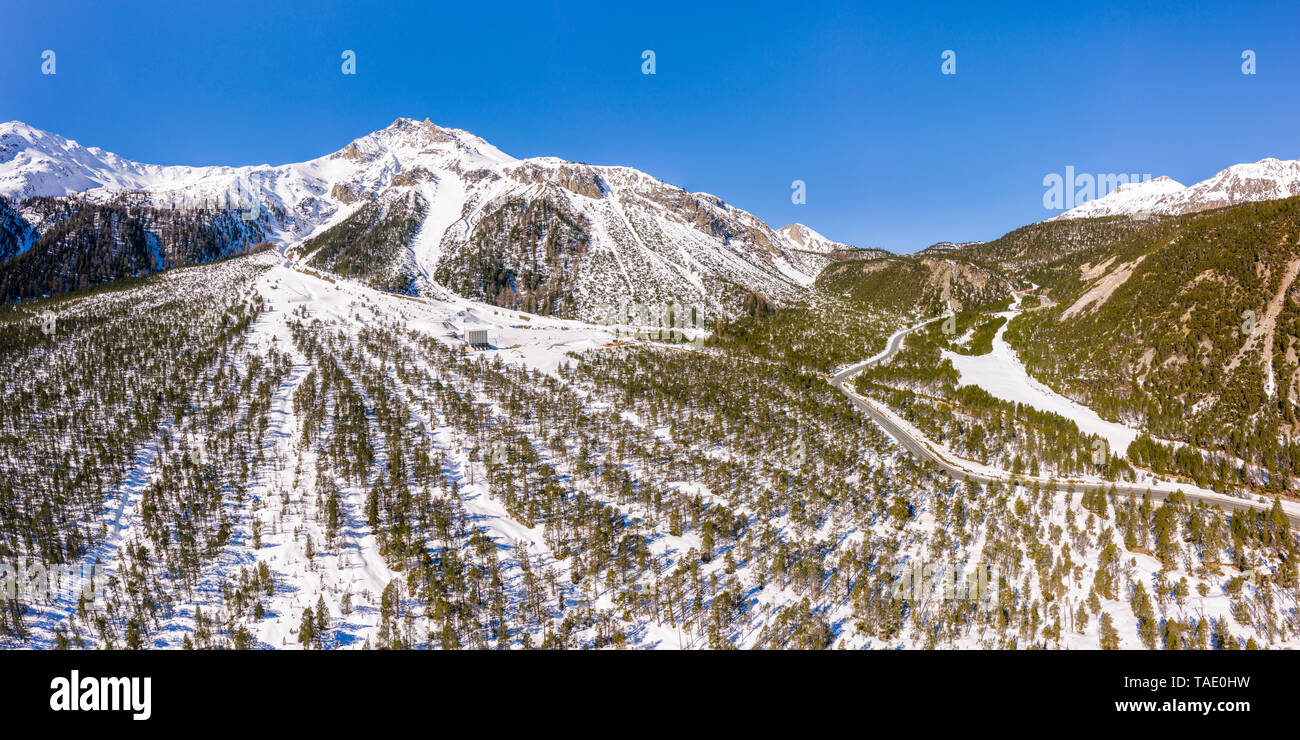 Switzerland, Val Muestair, Fuorn Pass, aerial view Stock Photo - Alamy