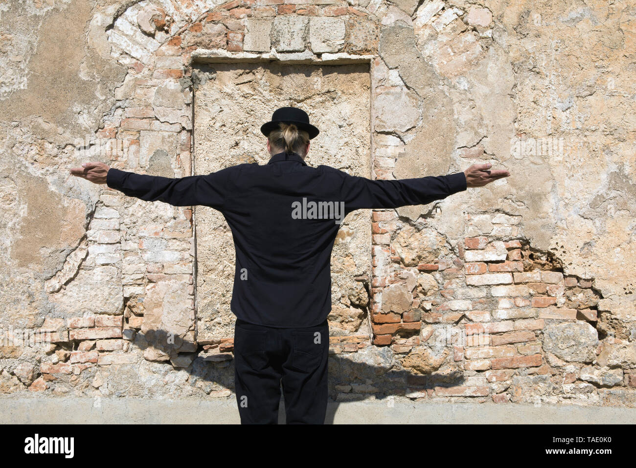 Old Man Standing Rear Hat High Resolution Stock Photography and Images ...