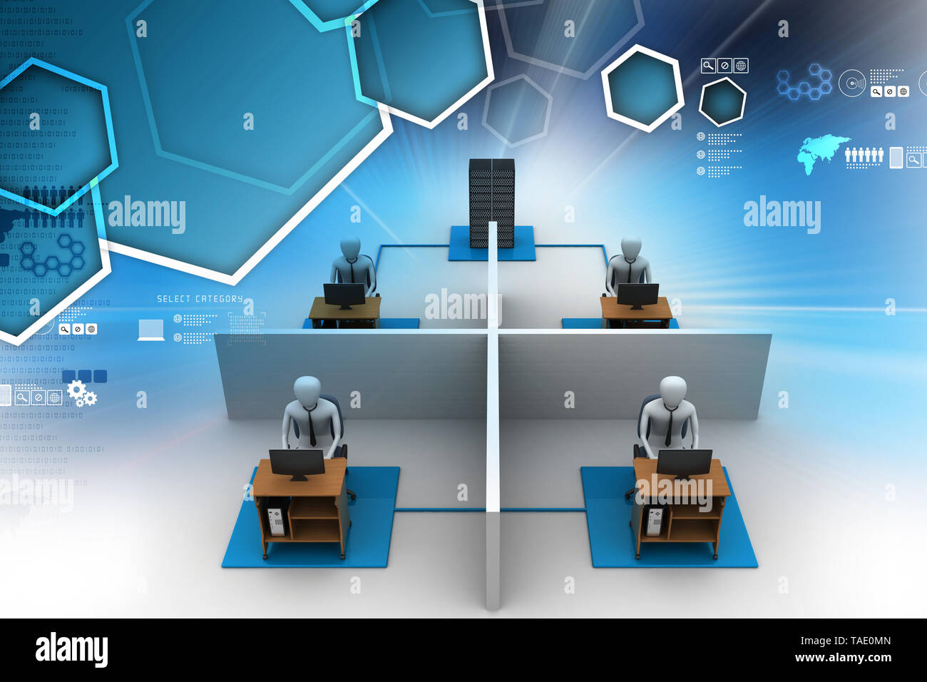 Network with laptop Stock Photo - Alamy