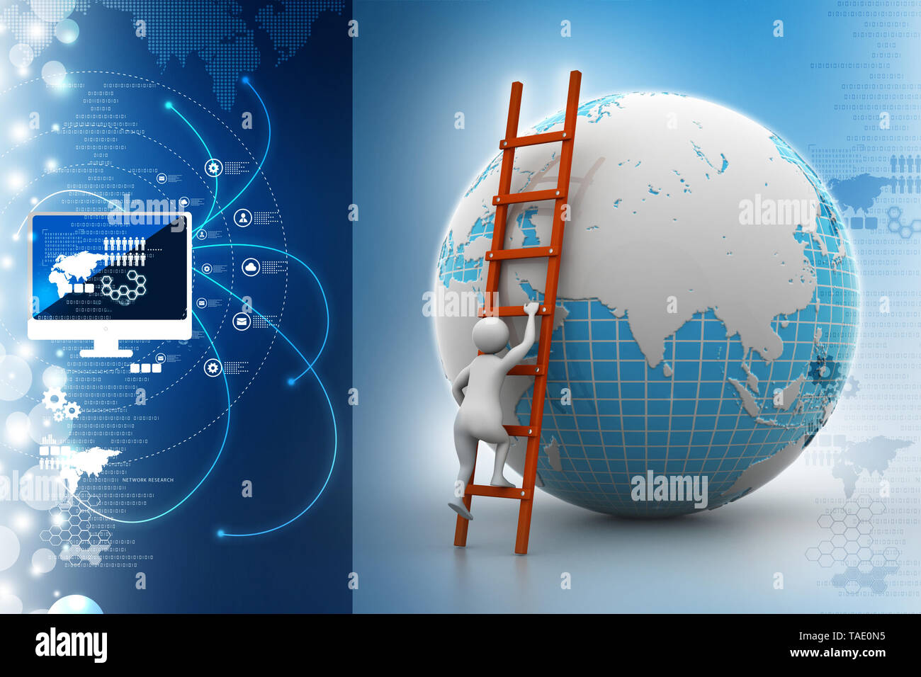 Earth globe and ladder Stock Photo - Alamy