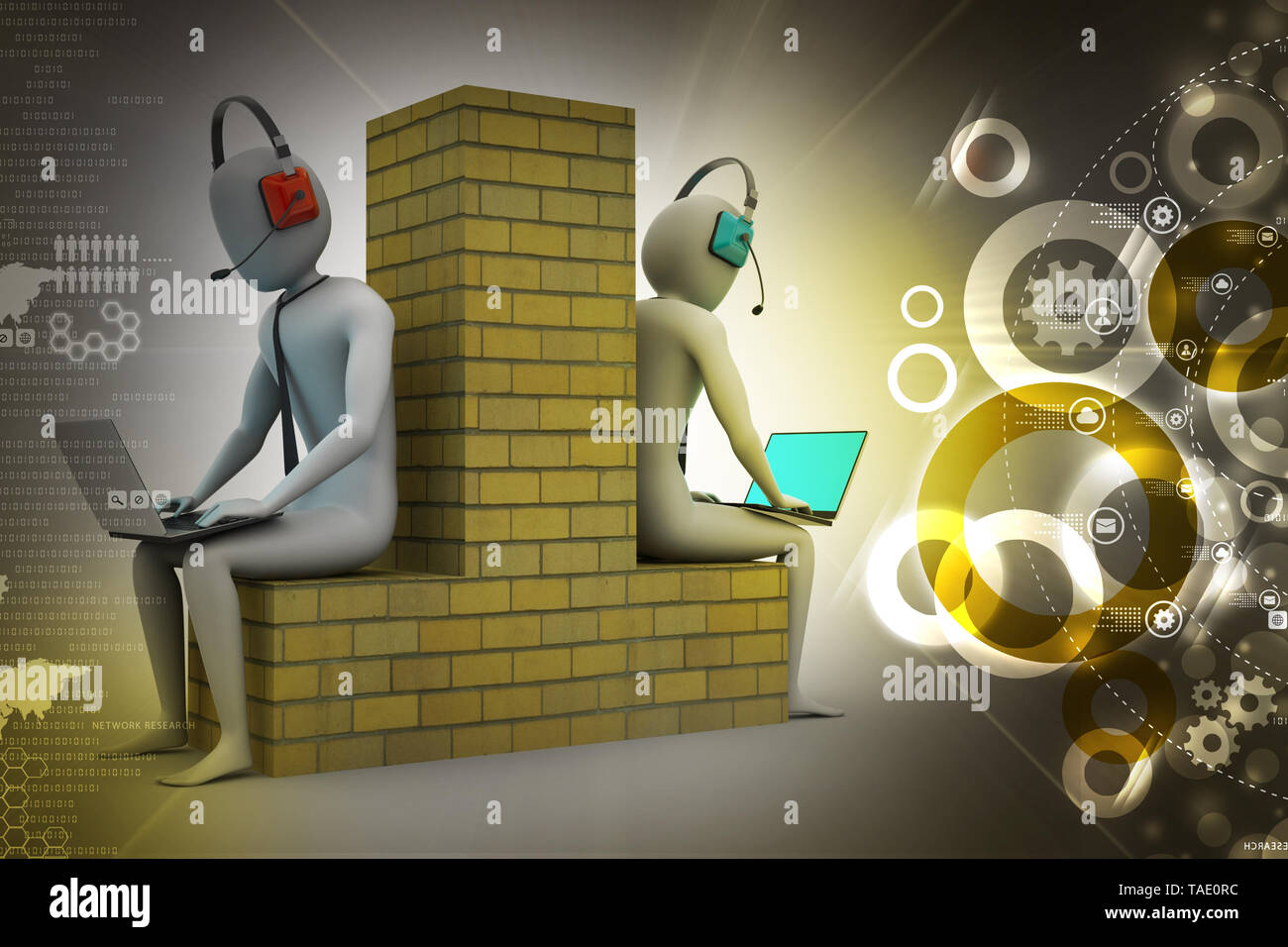 3d people working in laptop Stock Photo - Alamy