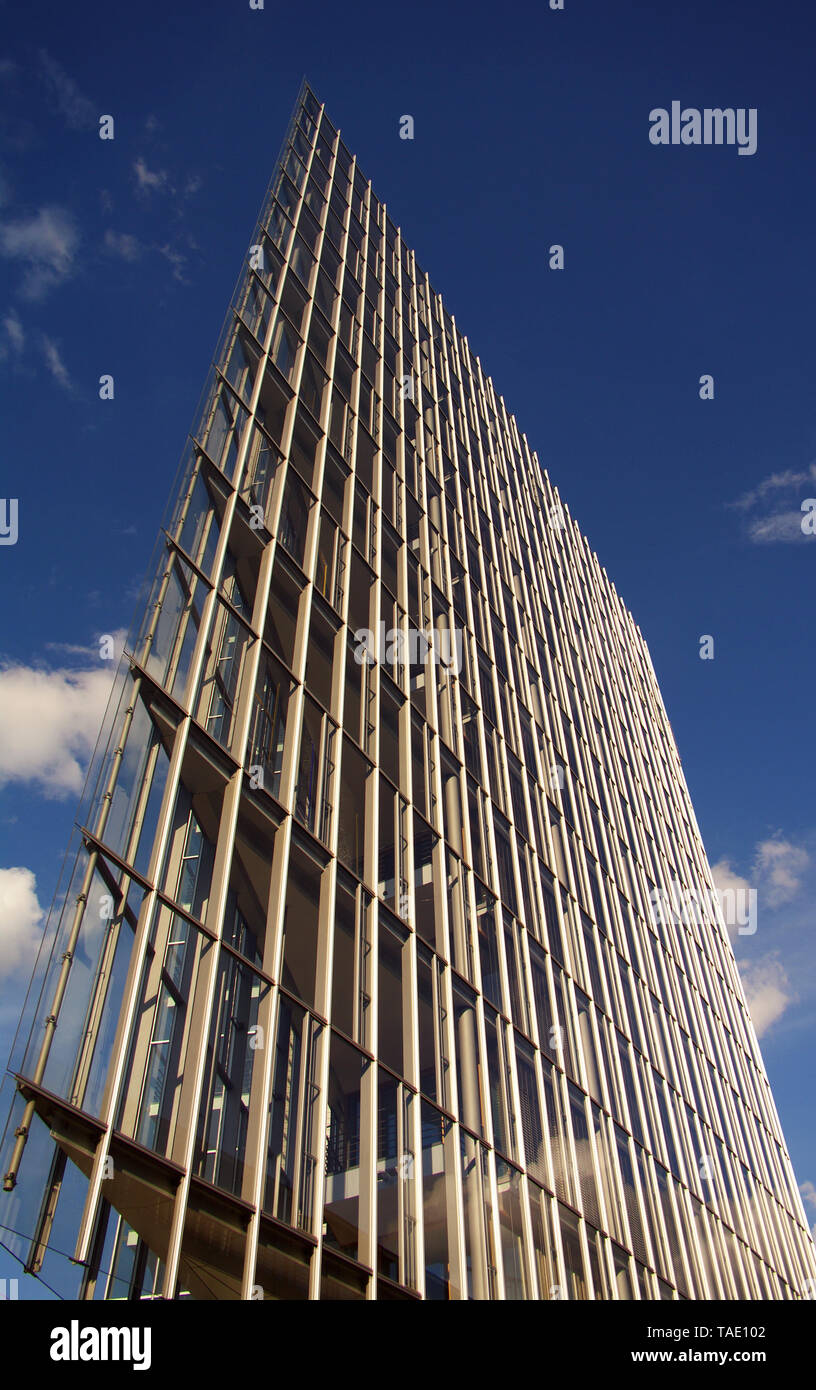 Modern glass skyscraper at Heilbronner Strasse in Stuttgart, Germany ...