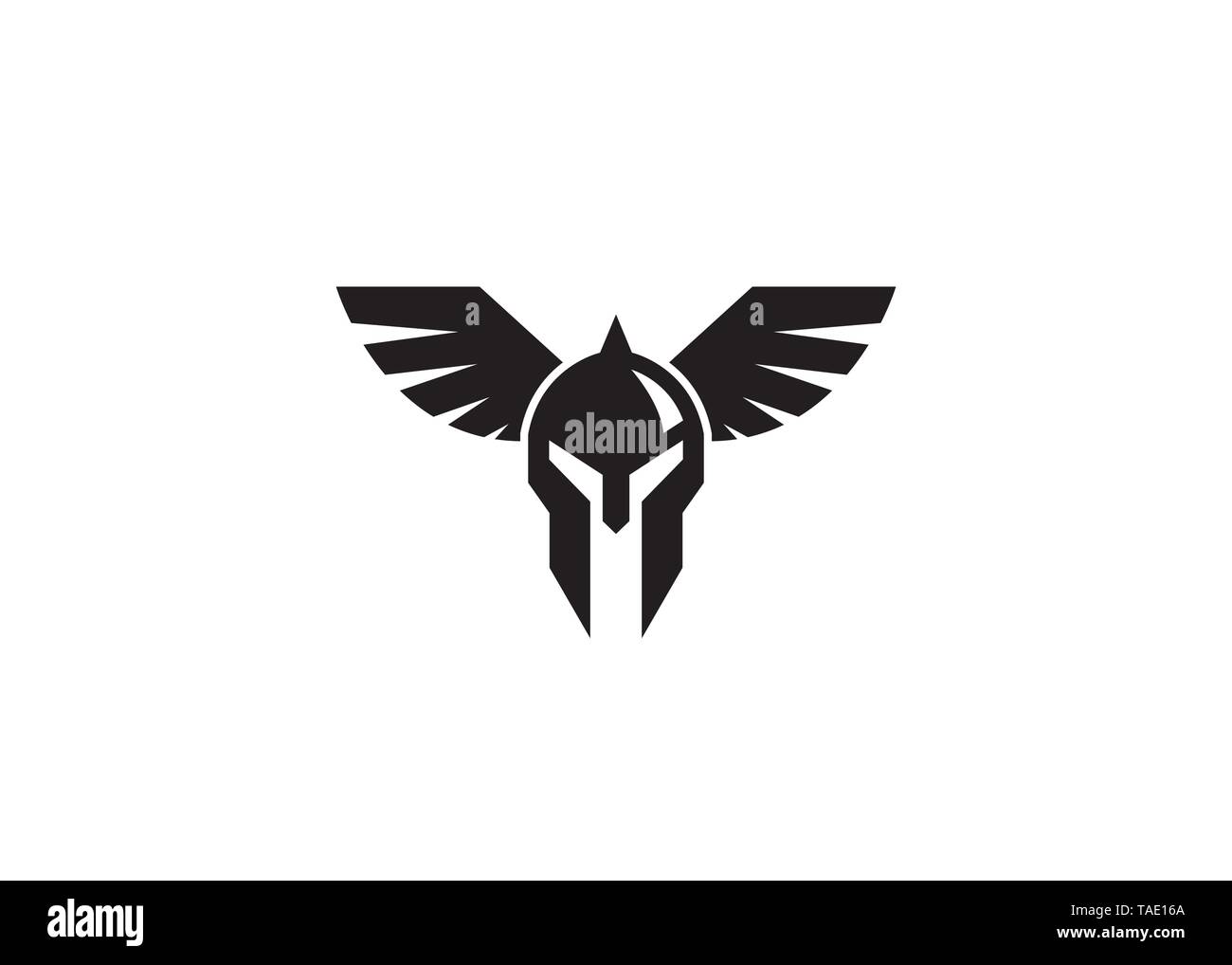 Creative Spartan Viking Helmet Wing Logo Vector Stock Vector Image ...