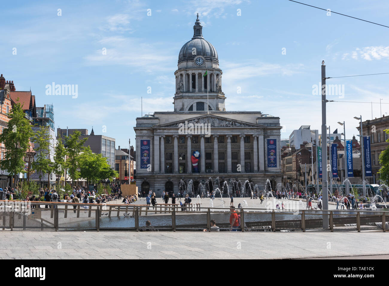 Nottingham City Center. View of the main Market Square, Nottingham ...