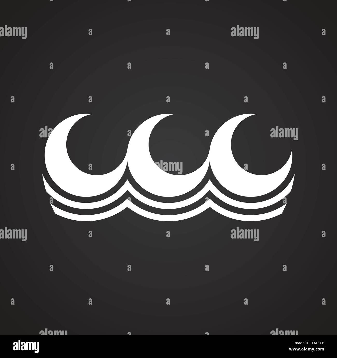 Waves icon on background for graphic and web design. Simple vector sign ...
