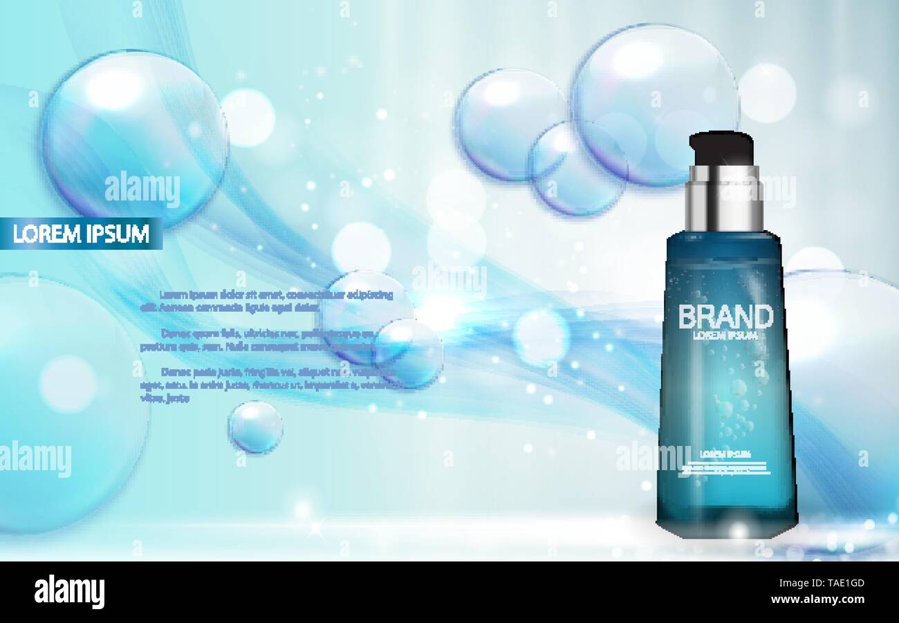 Design Cosmetics Product Template for Ads or Magazine Background. 3D ...