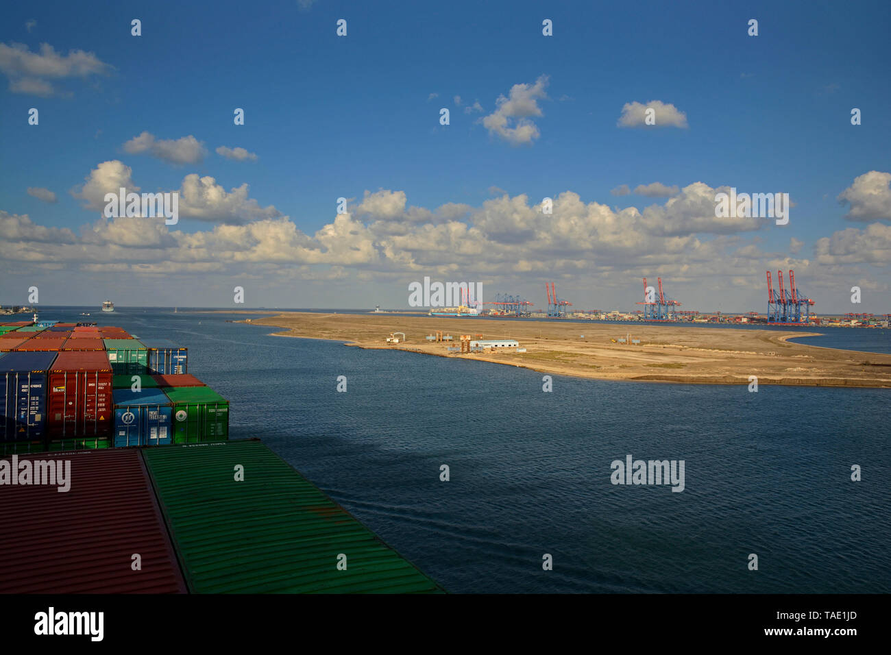 port said, egypt - 2015.12.01: eastern branch canal of the northern ...