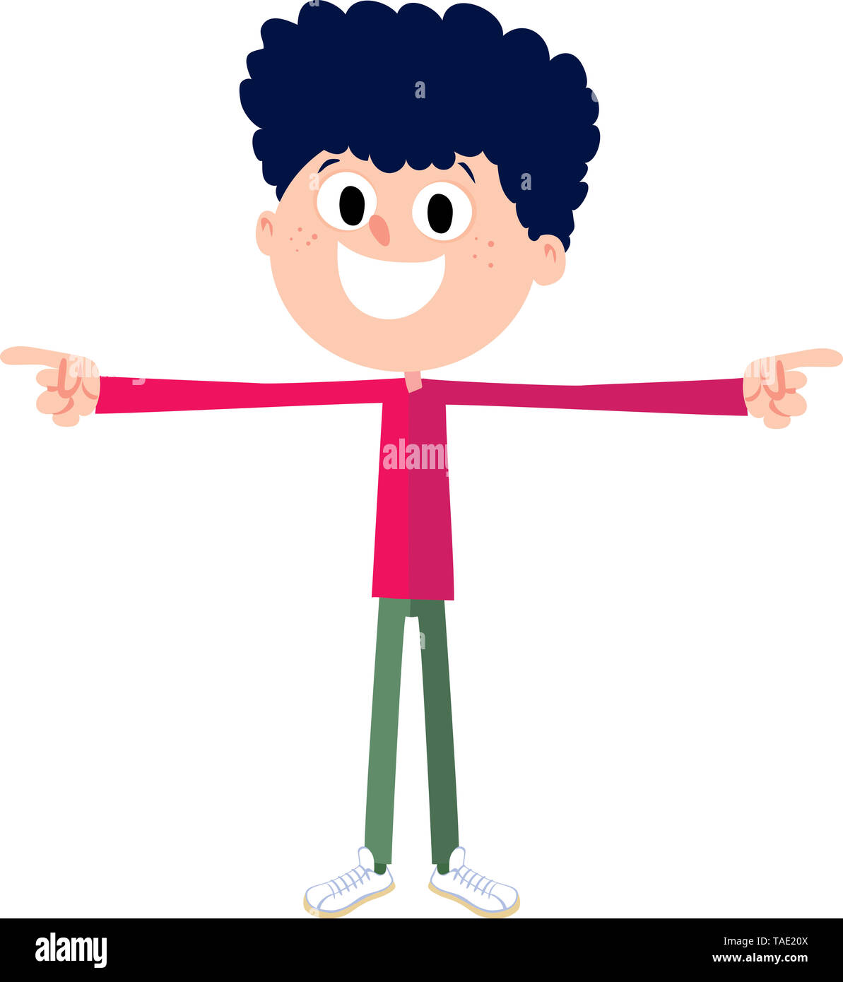 boy who shows the left and right side Stock Photo - Alamy