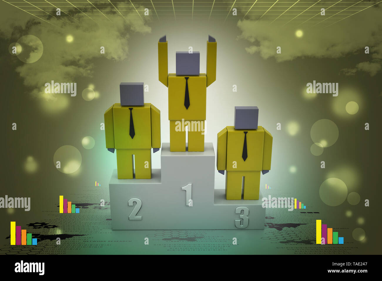 3d person in a podium winning first place Stock Photo - Alamy