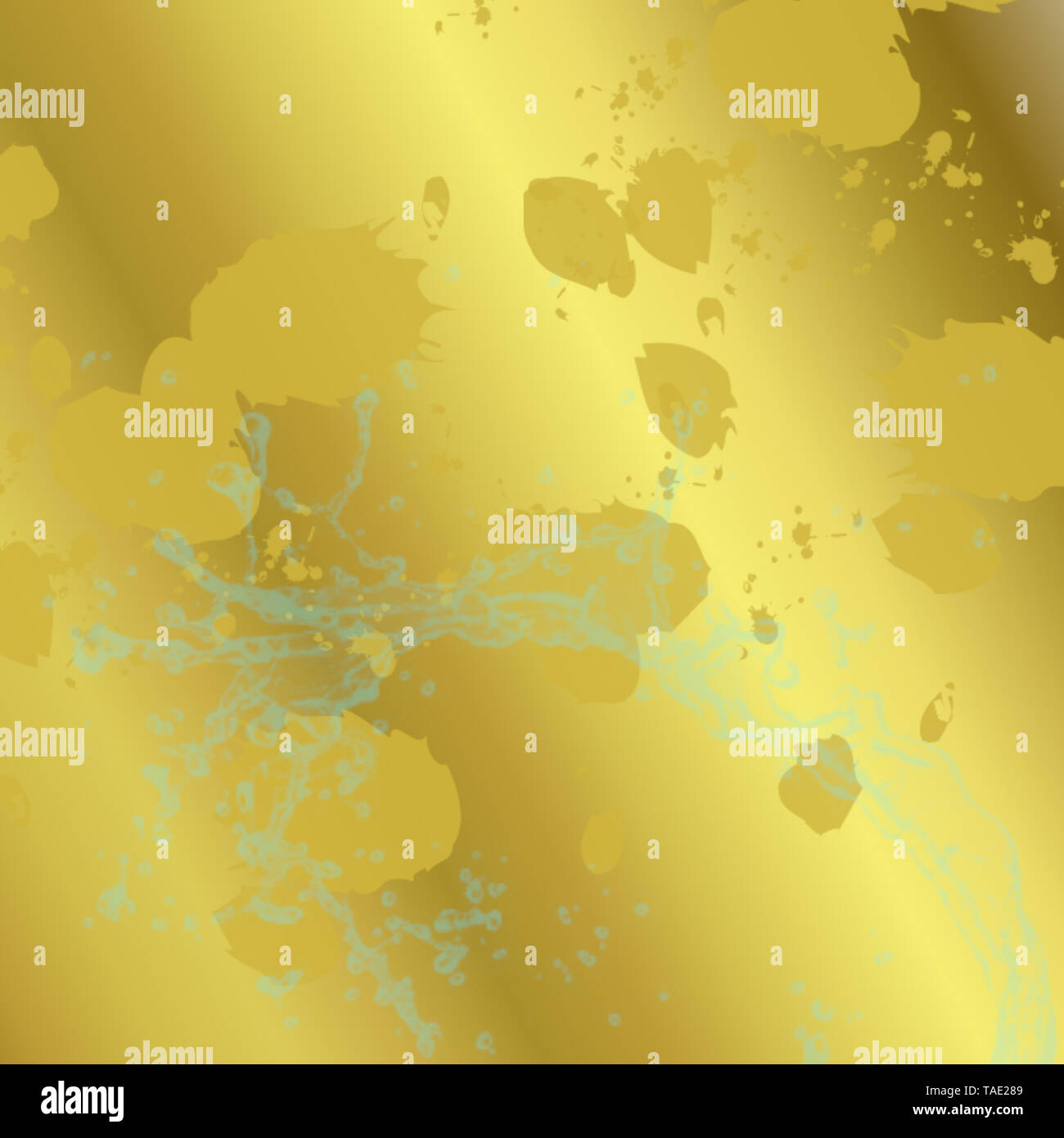 Beautiful gold background with blue splash water and golden splash ...