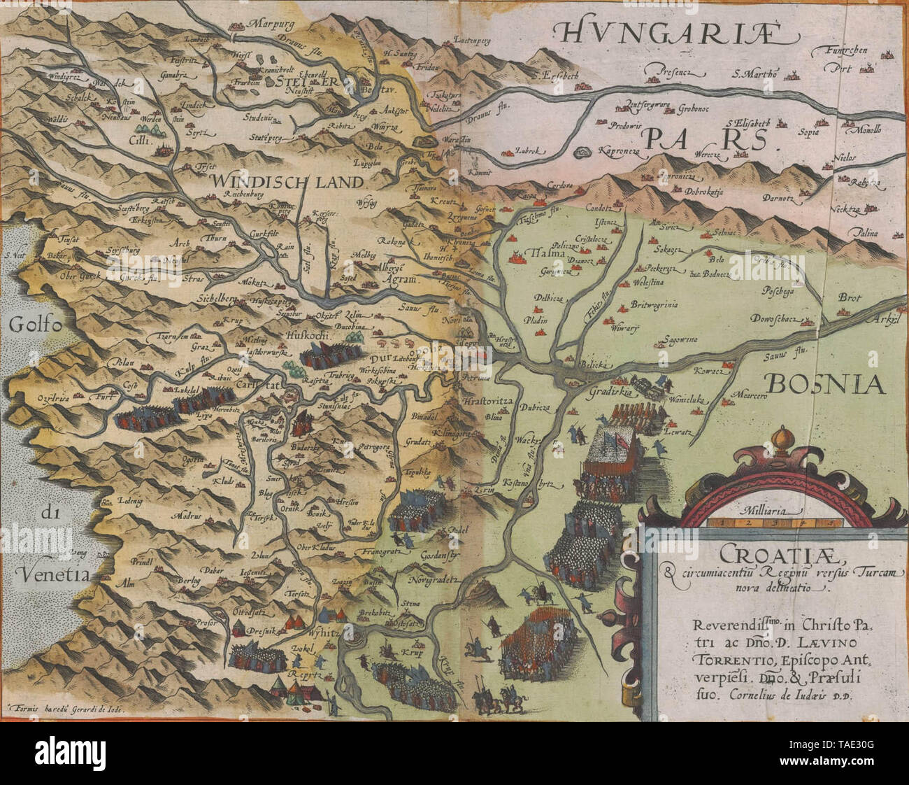 A map of the Kingdom of Croatia from 1593 Stock Photo - Alamy