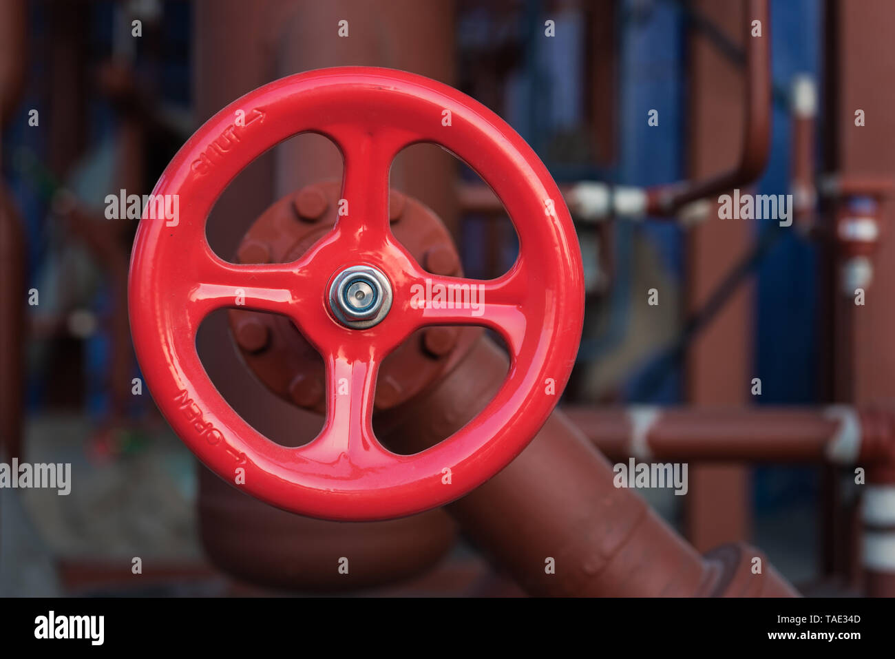 Industrial valve in machine room Stock Photo - Alamy