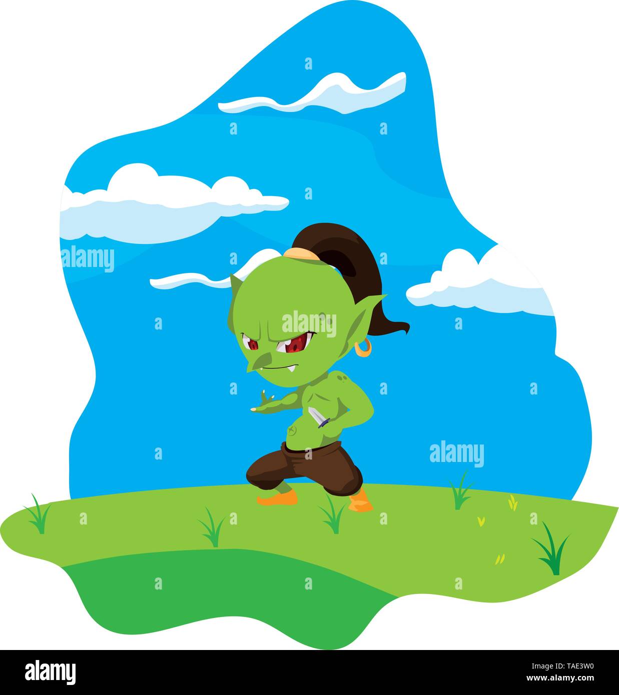 ugly troll in the camp magic character vector illustration design Stock ...