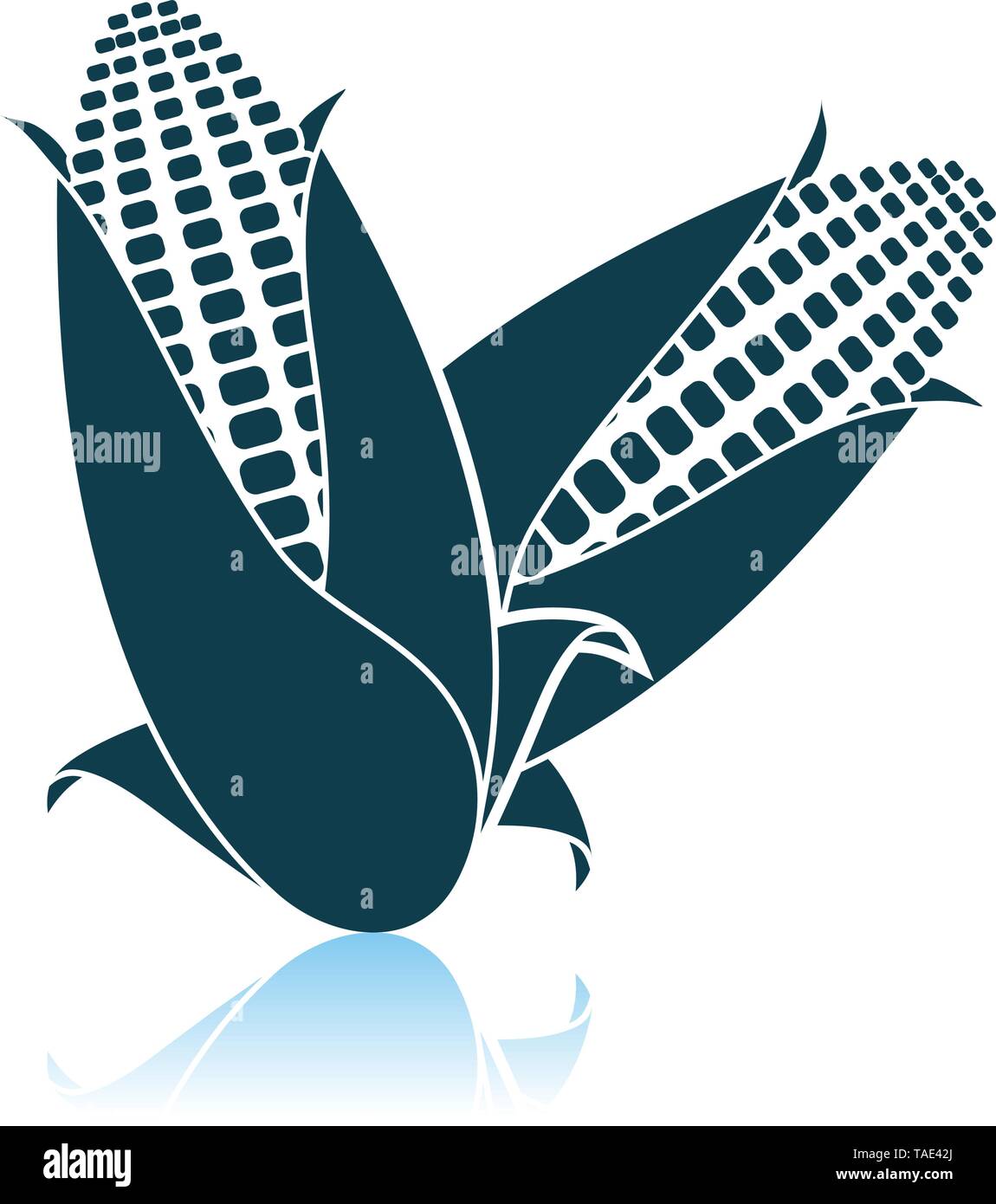 Corn Icon. Shadow Reflection Design. Vector Illustration Stock Vector ...