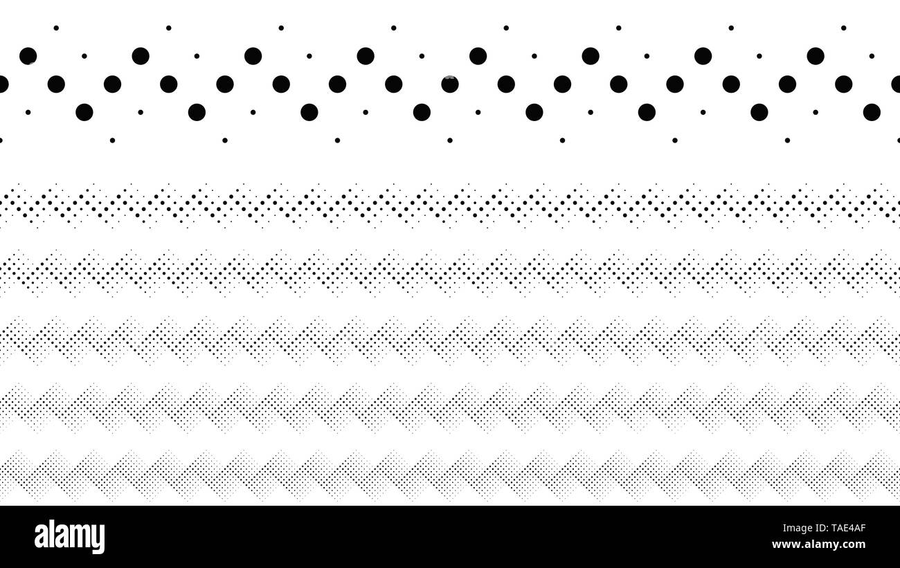 Geometrical repeating abstract dotted pattern page divider line set ...