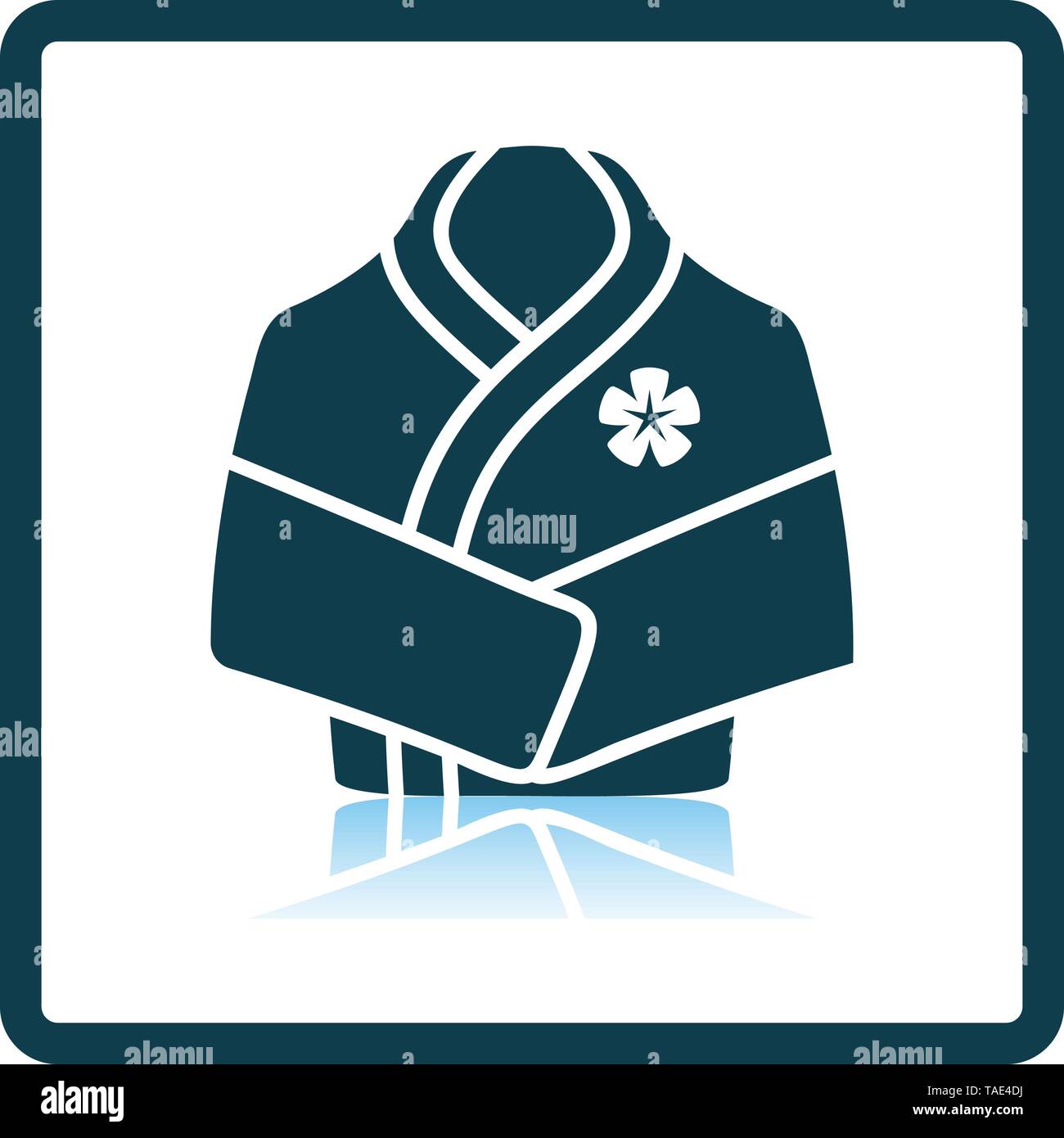 Spa Bathrobe Icon. Square Shadow Reflection Design. Vector Illustration ...