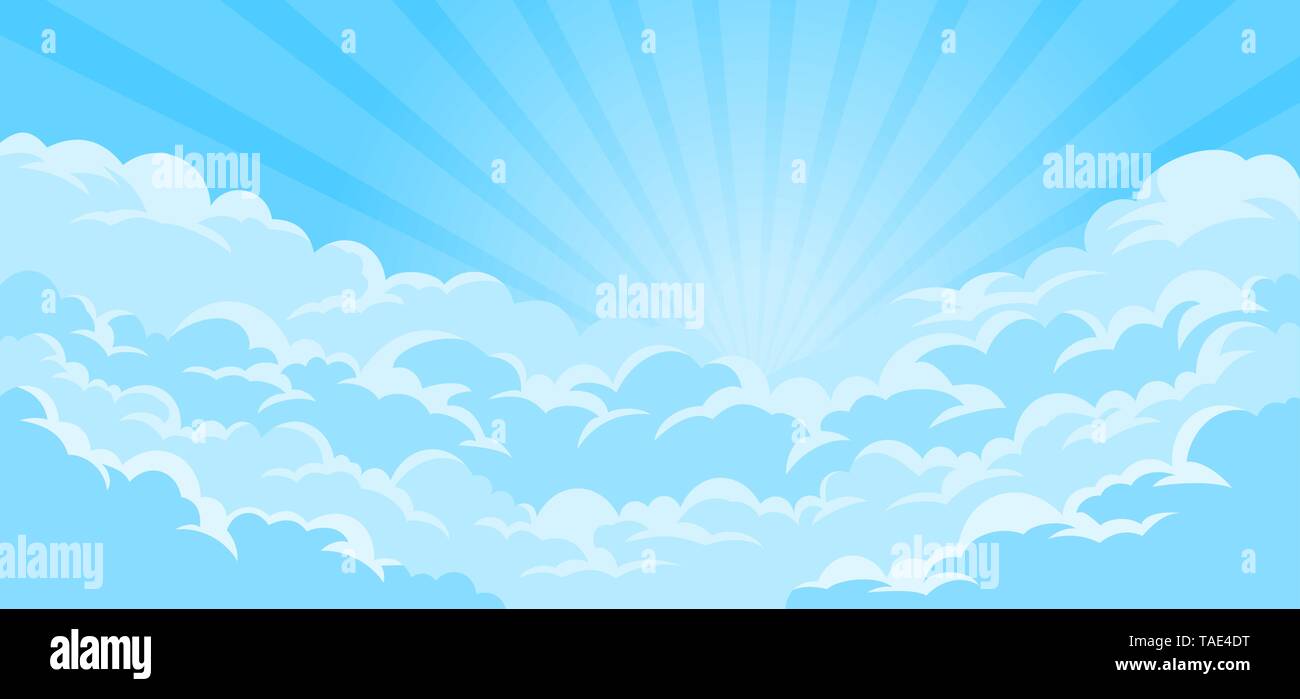 Simple sky background with clouds and sun Stock Vector Image & Art - Alamy