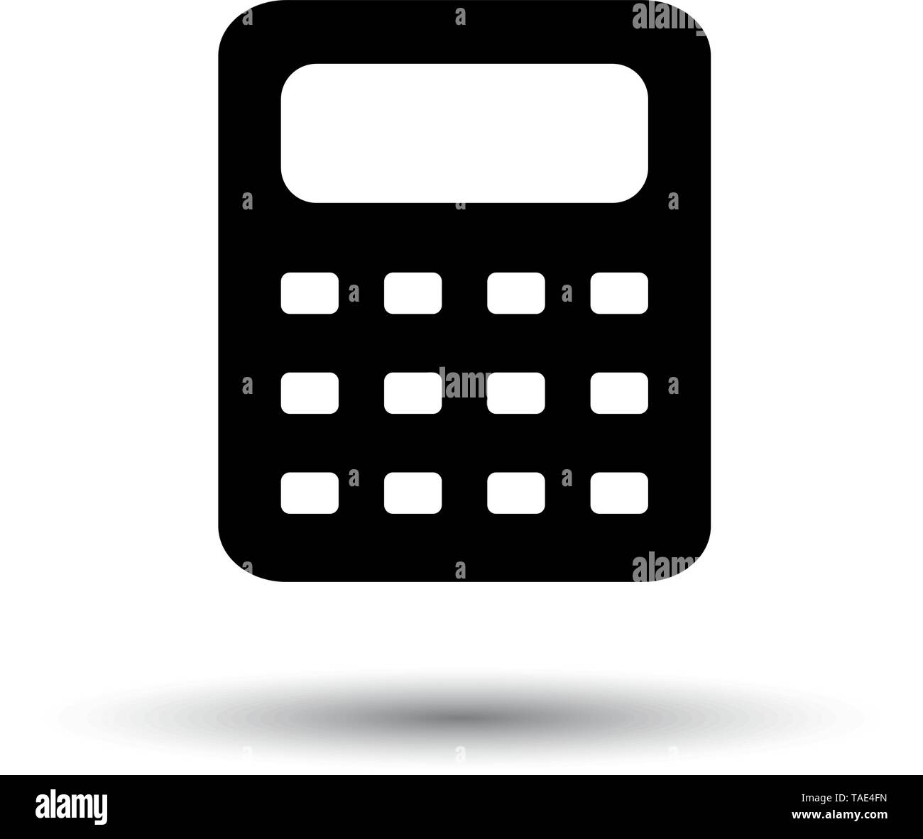Calculator Icon. Black on White Background With Shadow. Vector ...