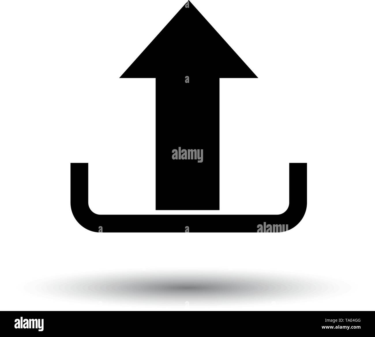 Upload Icon. Black on White Background With Shadow. Vector Illustration ...
