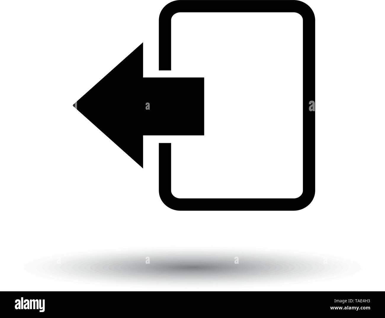 Exit Icon. Black on White Background With Shadow. Vector Illustration ...