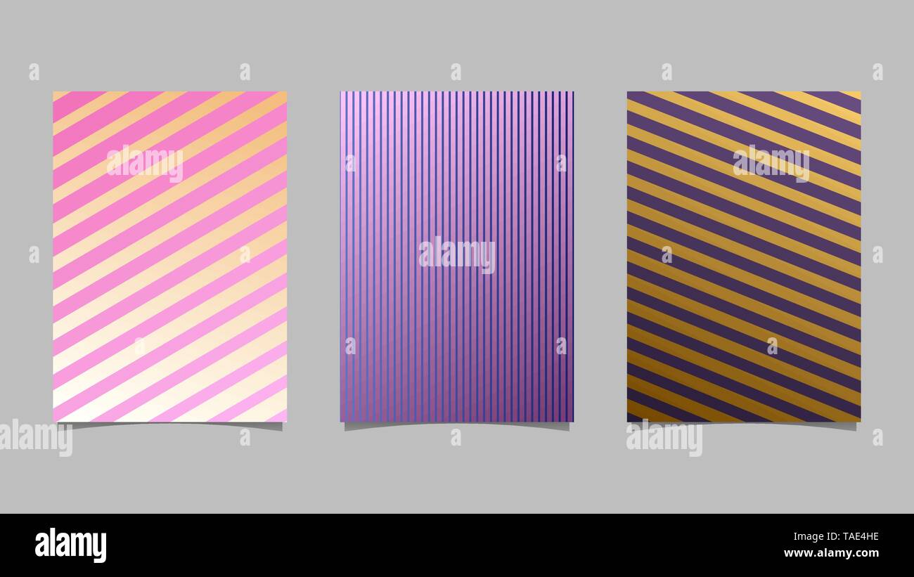Abstract gradient stripe pattern flyer background design set Stock ...