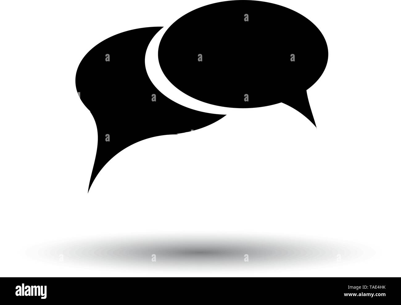Chat Icon. Black on White Background With Shadow. Vector Illustration ...
