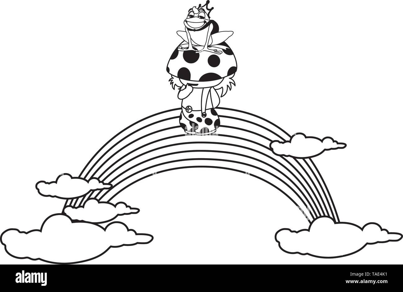 toad prince and fungu elf with rainbow vector illustration design Stock ...