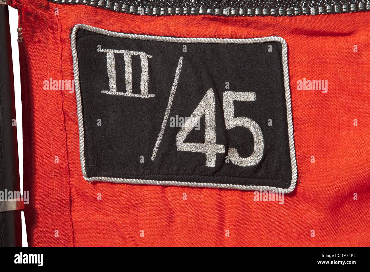 An SS Sturm flag of III./45 in Rosenberg/Upper Silesia complete with ...
