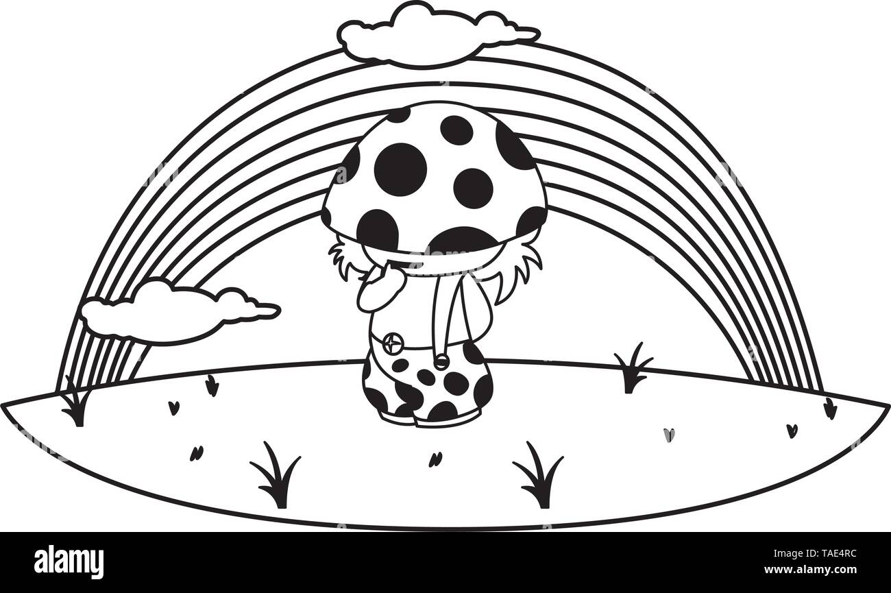 fungu elf with rainbow magic character illustration design Stock Vector ...