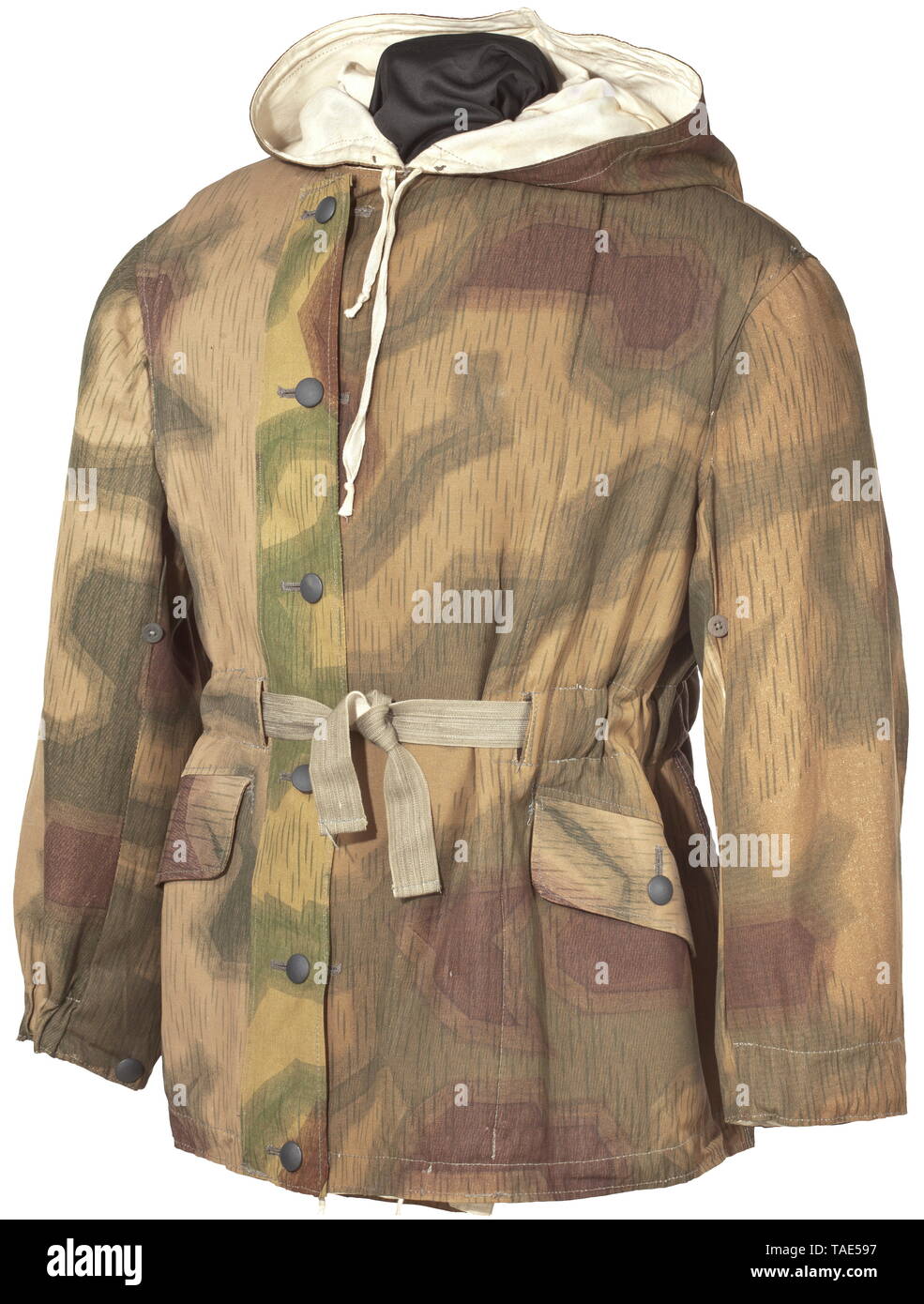 A reversible winter jacket in marsh pattern camouflage light issue with ...