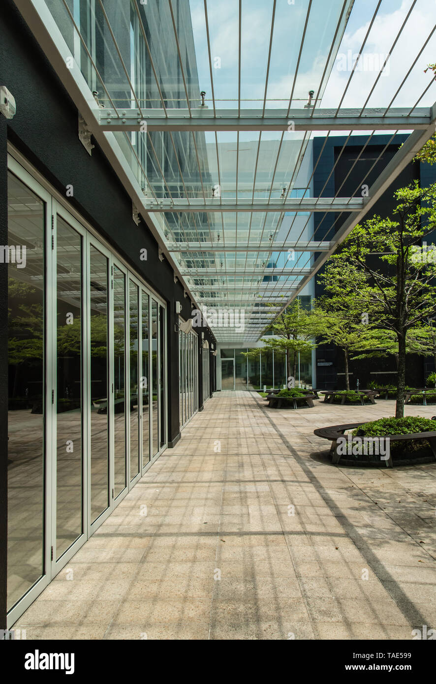 bright glass canopy street corridor Stock Photo - Alamy