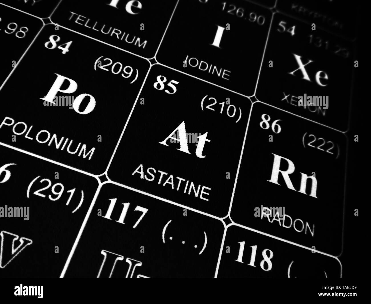Astatine on the periodic table of the elements Stock Photo - Alamy