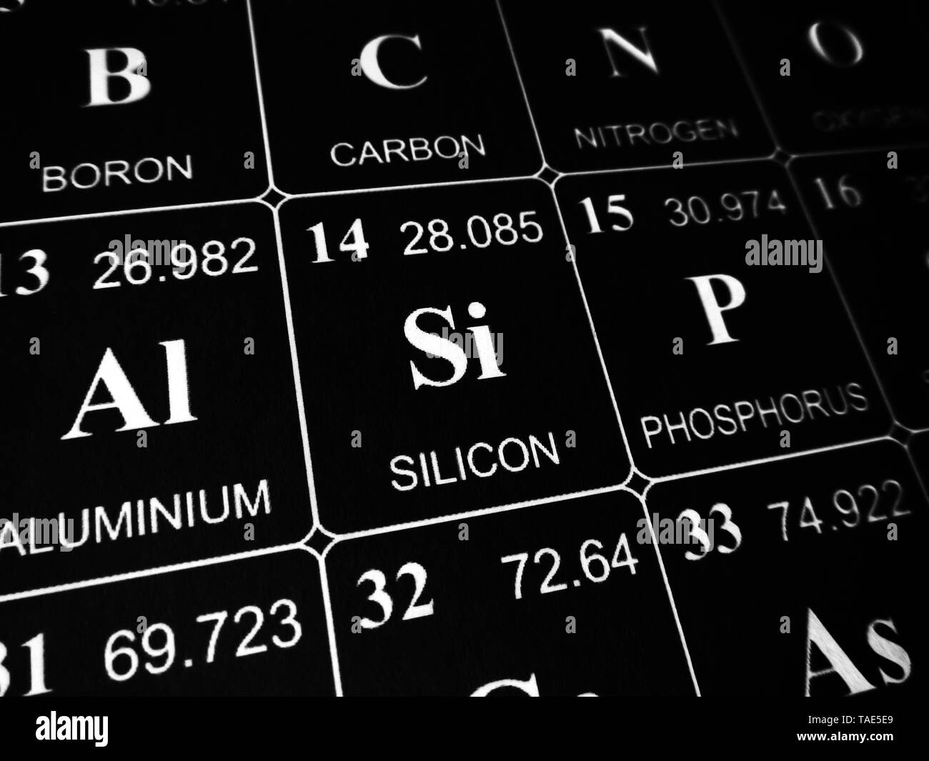 Silicon on the periodic table of the elements Stock Photo - Alamy