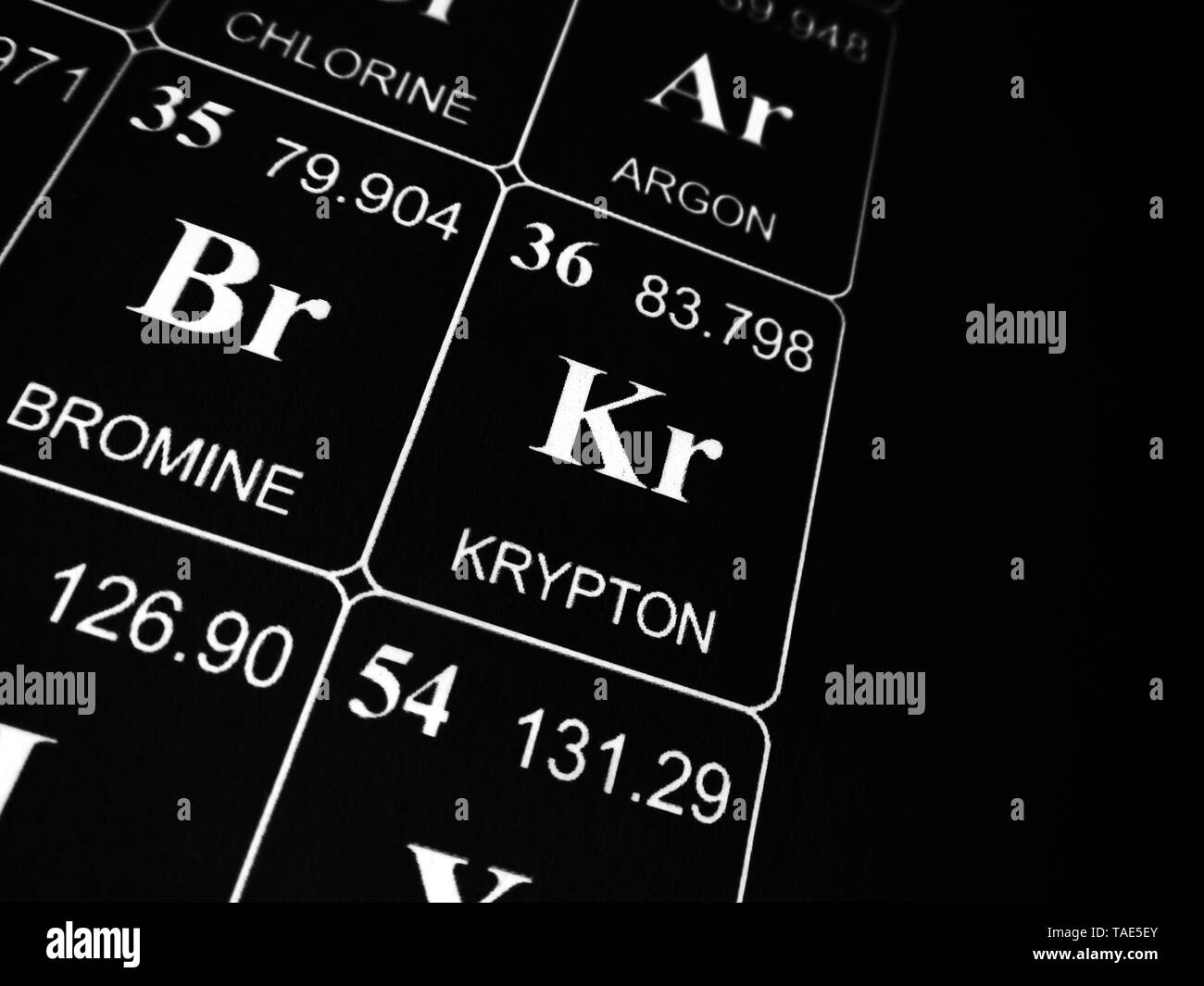 Krypton on the periodic table of the elements Stock Photo - Alamy