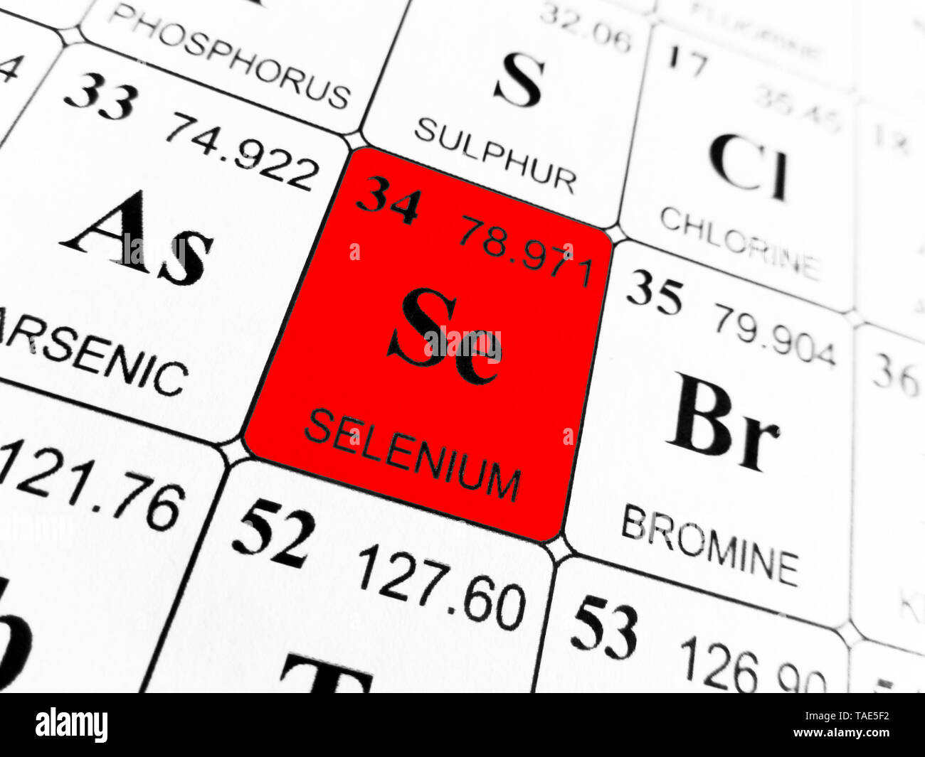 Selenium on the periodic table of the elements Stock Photo - Alamy