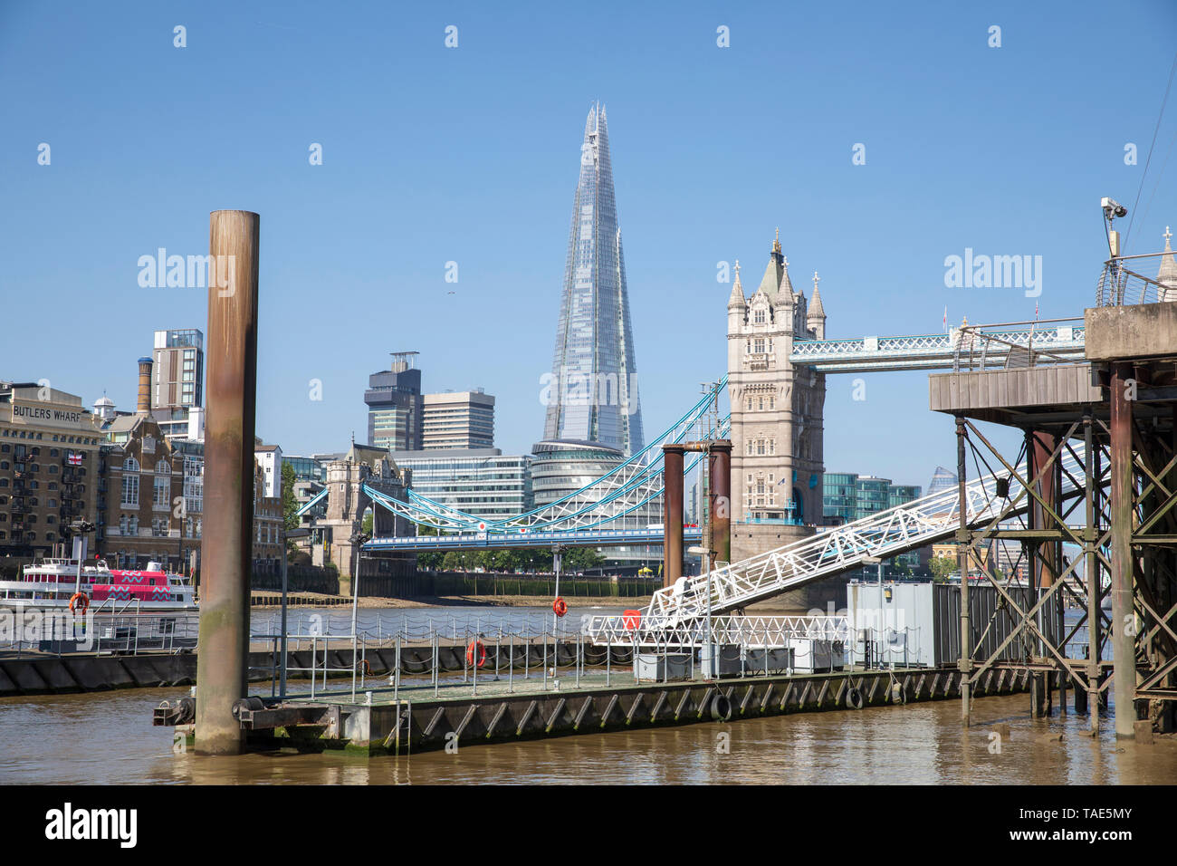 The Shard & Tower Bridge as seen from Wapping Stock Photo - Alamy