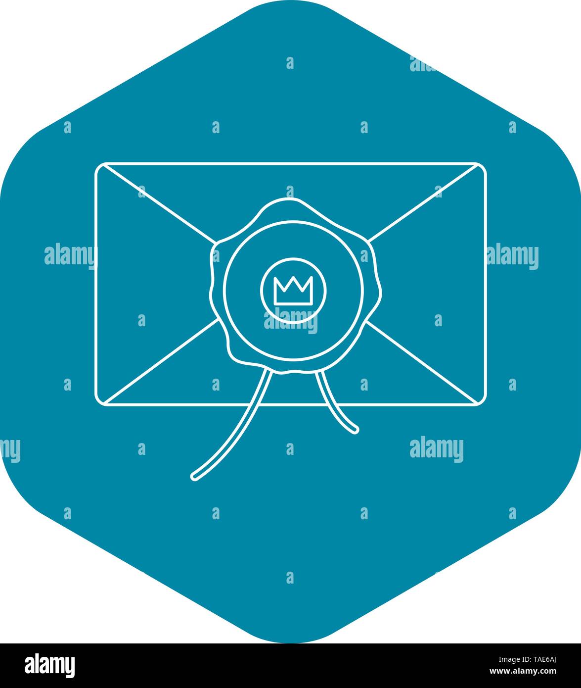 Envelope with wax stamp icon, outline style Stock Vector Image & Art ...