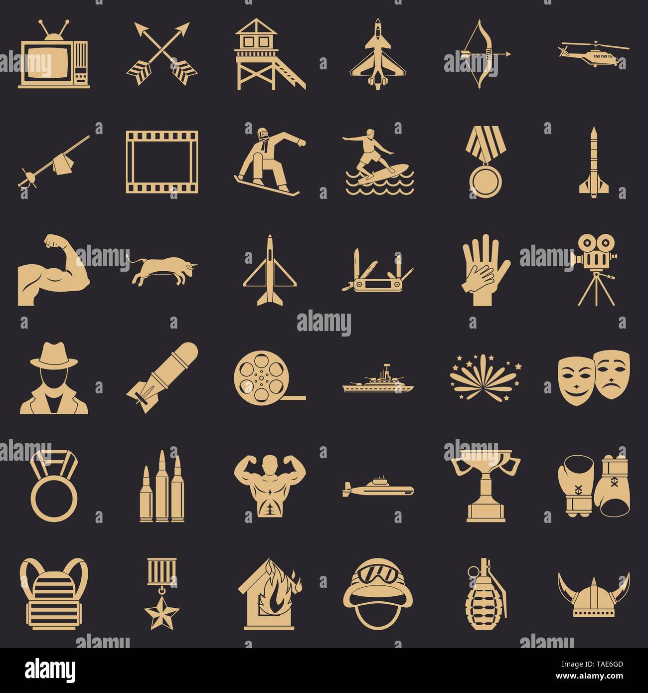 Hero icons set, simple style Stock Vector Image & Art - Alamy