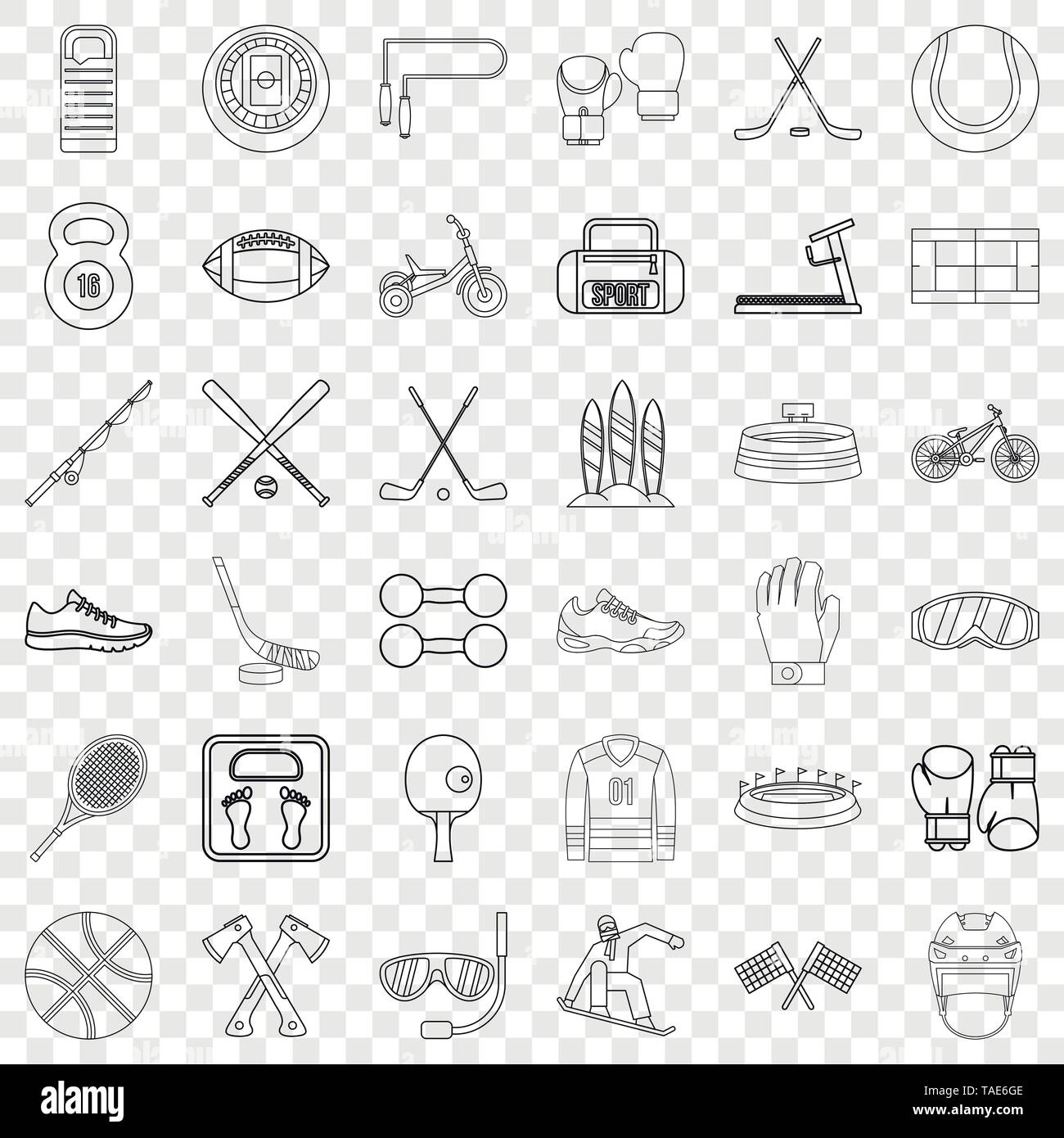 Sportsman icons set, outline style Stock Vector Image & Art - Alamy