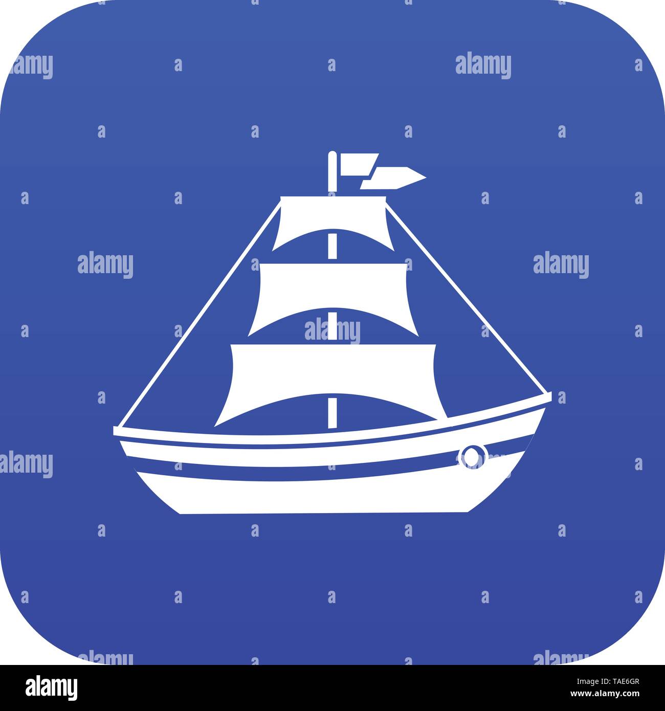 Boat with sails icon digital blue Stock Vector Image & Art - Alamy