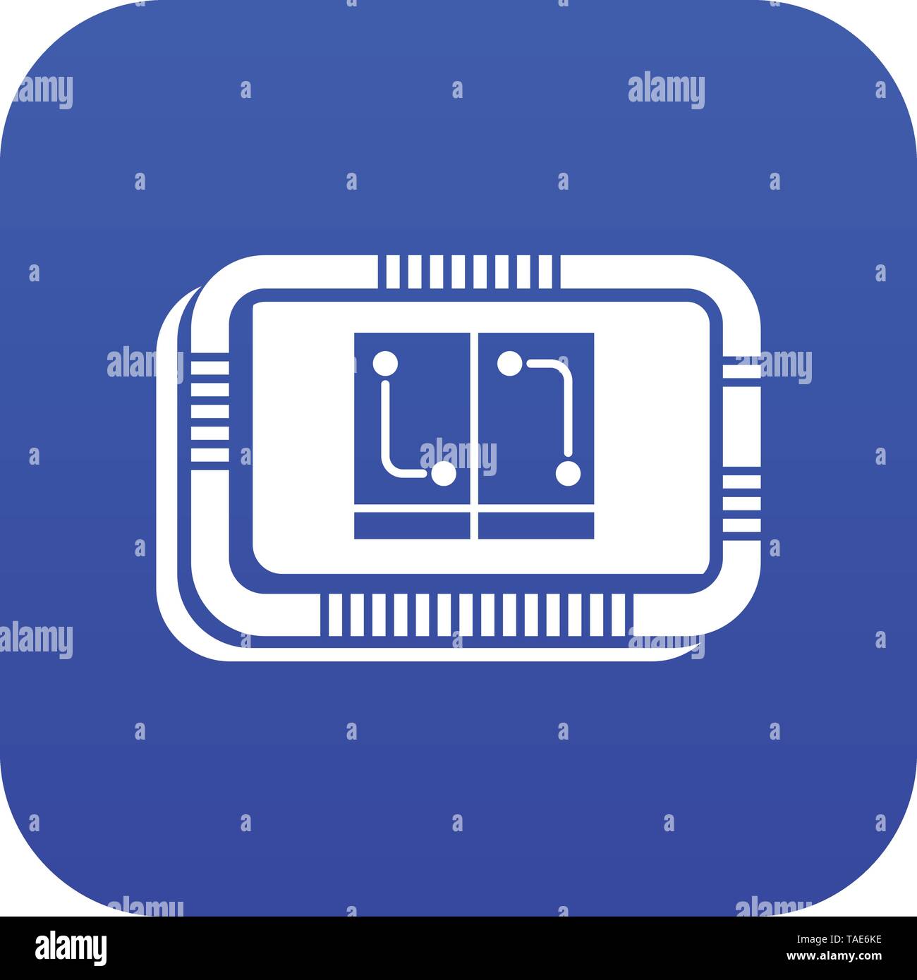 Retro microchip icon blue vector Stock Vector Image & Art - Alamy