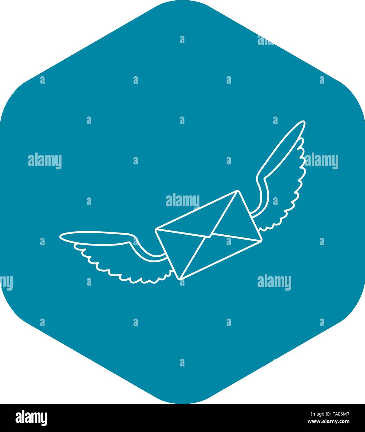 Winged mail envelope icon, outline style Stock Vector Image & Art - Alamy