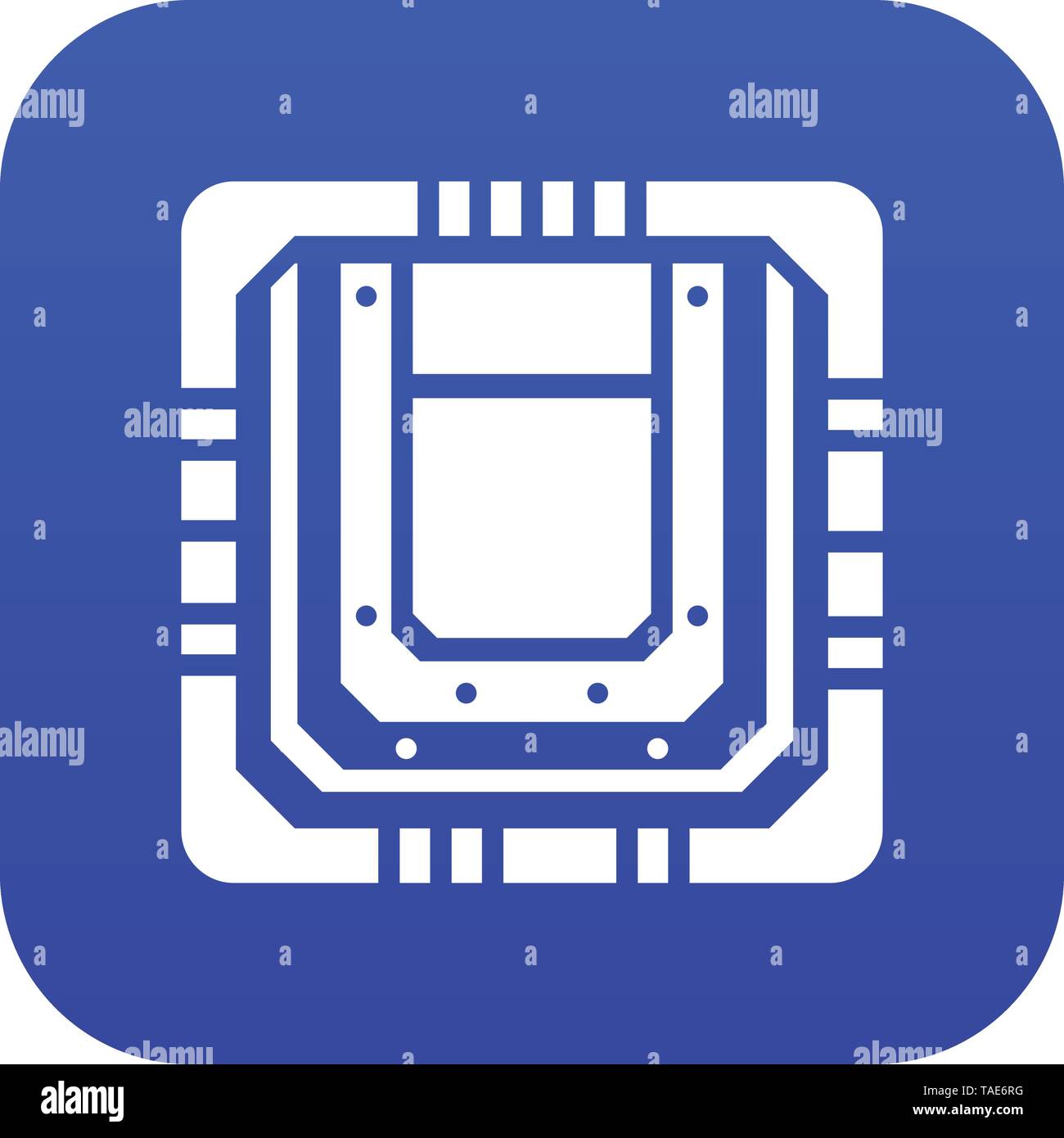 Modern microchip icon blue vector Stock Vector Image & Art - Alamy