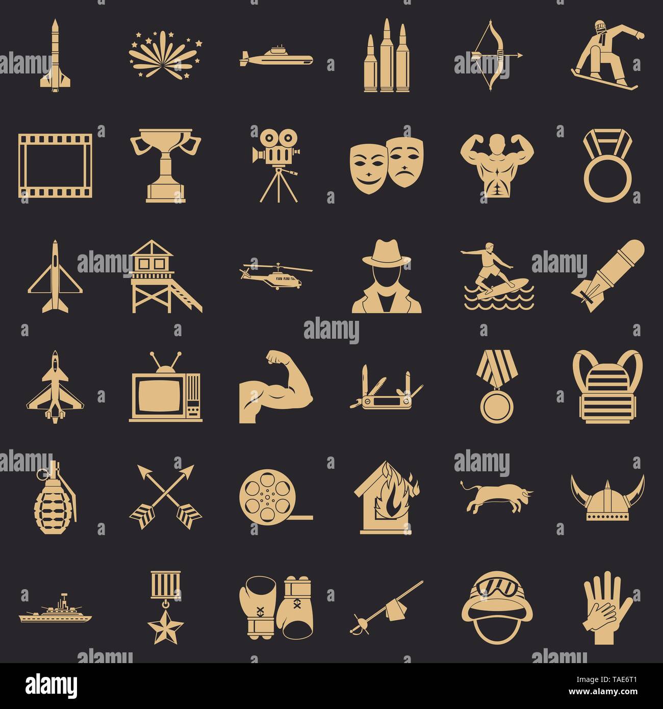 Sword icons set, simple style Stock Vector Image & Art - Alamy